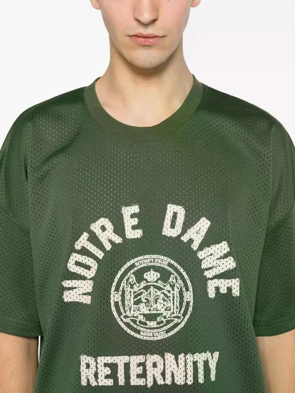 RETERNITY Notre Dame Logo-print Mesh T-shirt
