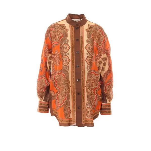 Zimmermann Mahon Dolman Paisley Print Silk Shirt