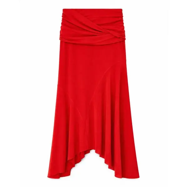 GANNI Marl Mesh Draped Asymmetrical Skirt