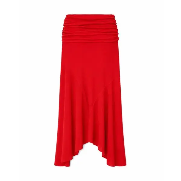 GANNI Marl Mesh Draped Asymmetrical Skirt