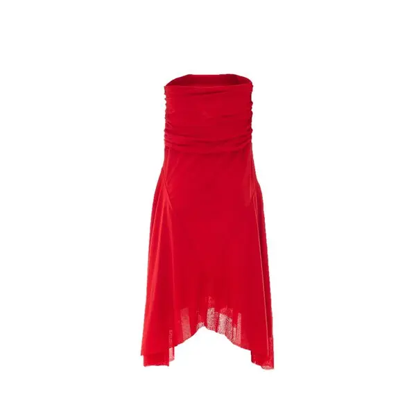 GANNI Marl Mesh Draped Asymmetrical Skirt