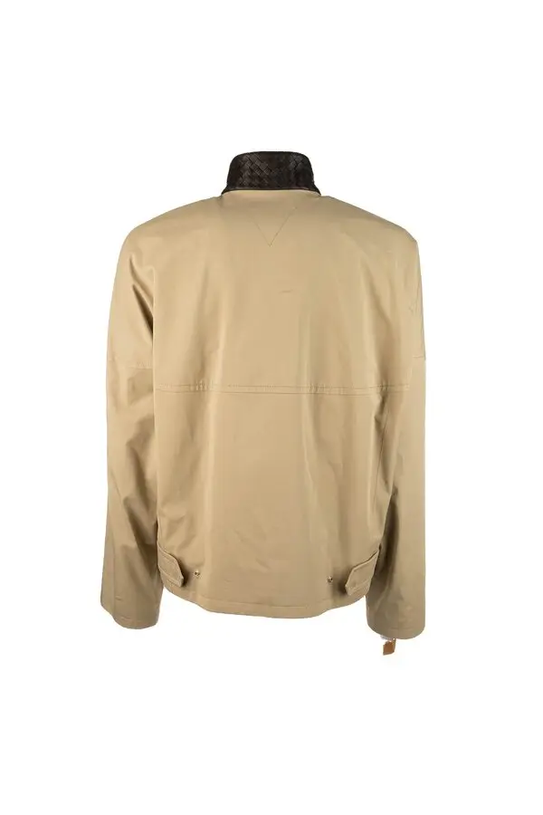 Bottega Veneta Zip Up Jacket With Textured Collar - Multicolor