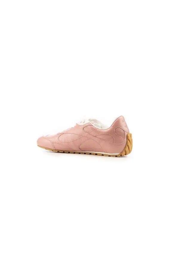 Bottega Veneta Pink Leather Lace-up Sneakers - Multicolor