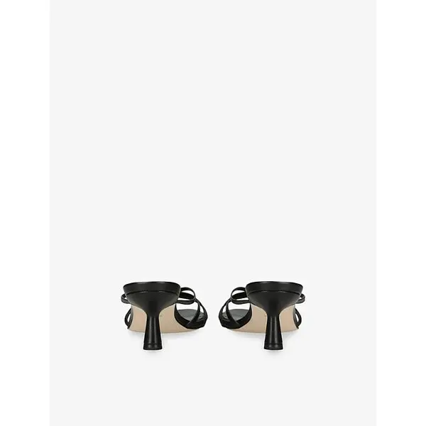 AeydĒ Abby Leather Heeled Mules - Black
