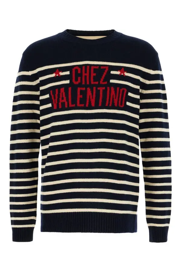 Valentino Garavani Striped Knitwear With Text Detail