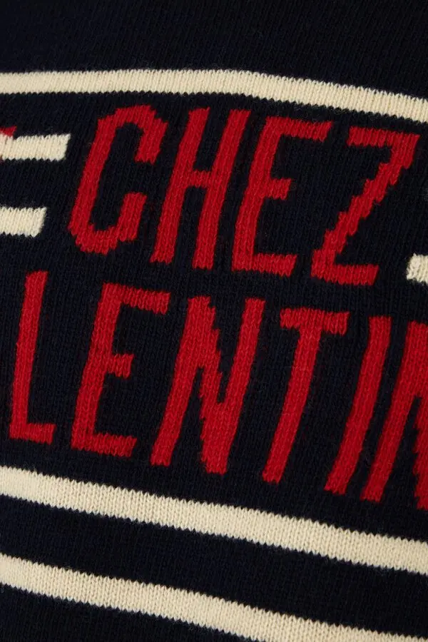 Valentino Garavani Striped Knitwear With Text Detail
