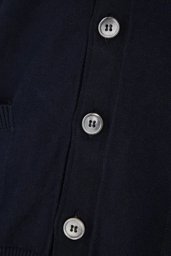 Thom Browne V-neck Cardigan With Button Detail And Pockets