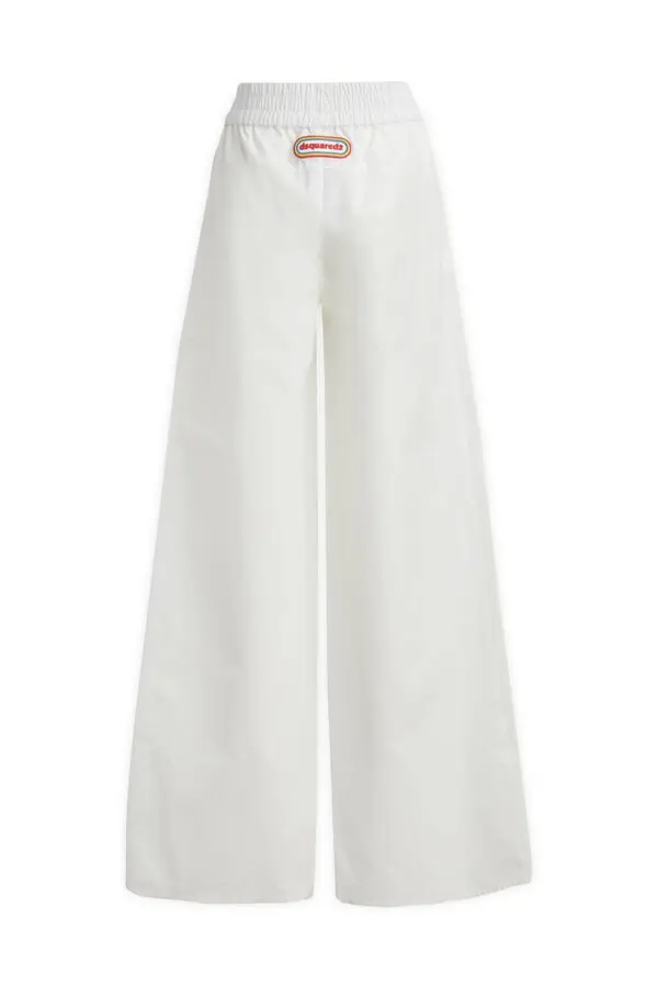 Dsquared2 Wide Leg Trousers With Elasticated Waistband - Multicolor