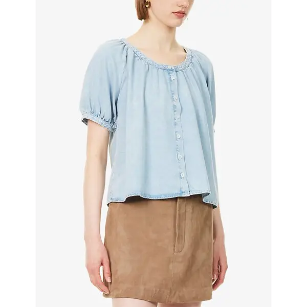 FRAME Resort Round-neck Cotton-blend Shirt - Haven
