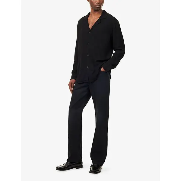 RAITH Cami Long-sleeve Linen-blend Shirt - Black
