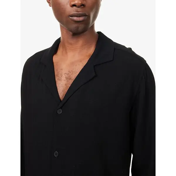 RAITH Cami Long-sleeve Linen-blend Shirt - Black