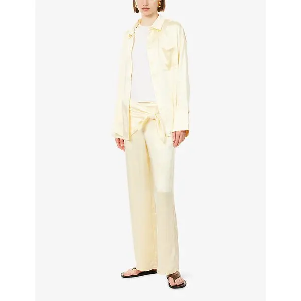 4TH & RECKLESS Corbie Wide-leg Satin Trousers