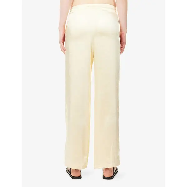 4TH & RECKLESS Corbie Wide-leg Satin Trousers