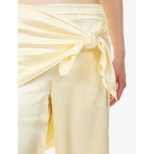 4TH & RECKLESS Corbie Wide-leg Satin Trousers