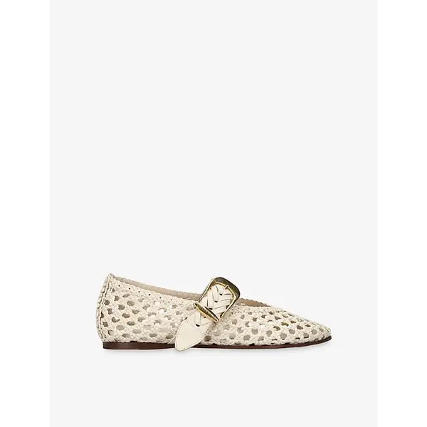 Zimmermann Helix Braided Leather Ballerina Flats - Bone