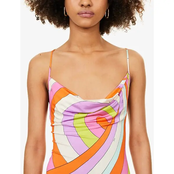 Emilio Pucci Graphic-print Satin-jersey Mini Dress