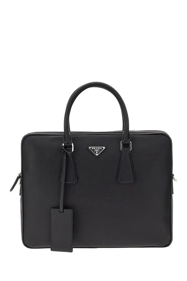 Prada Saffiano Leather Briefcase - Multicolor