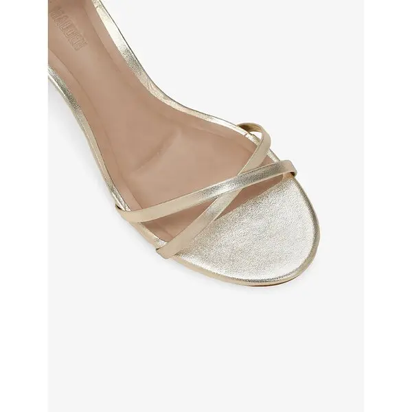 Steve Madden Rae Metallic Leather Heeled Sandals - Gold