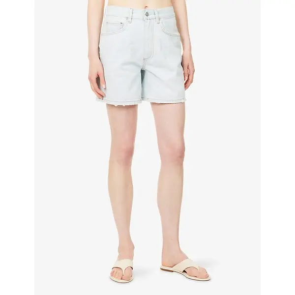 ANINE BING Delaney High-rise Relaxed-fit Denim Shorts