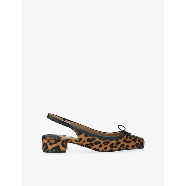 Steve Madden Leopard Print Leather Slingback Courts