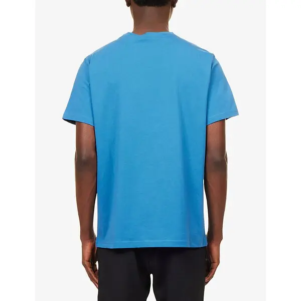 BOSS Sun-protection Regular-fit Cotton-jersey T-shirt - Open Blue