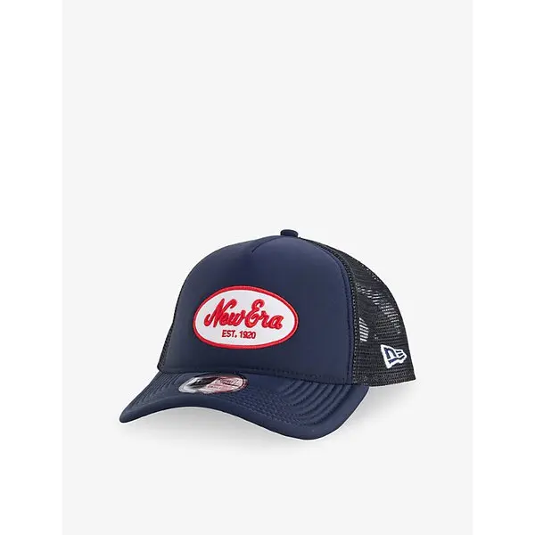 New Era Oval Logo-patch Woven Baseball Cap - Navy