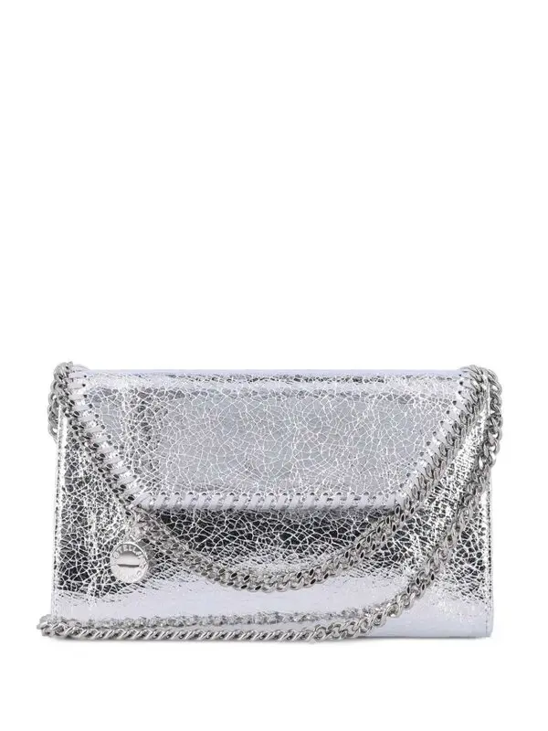 Stella McCartney Falabella Crackle-effect Crossbody Bag - Silver
