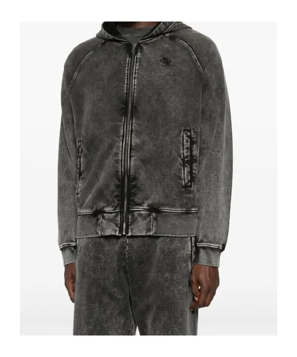 DIESEL® Faded Effect Zip-up Hoodie