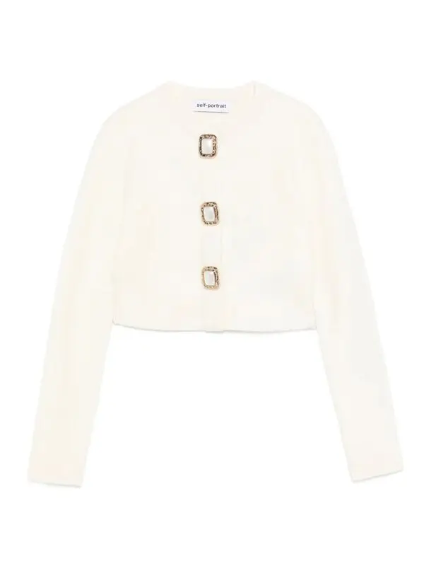 SELF-PORTRAIT Embellished Cropped Cardigan - Multicolor