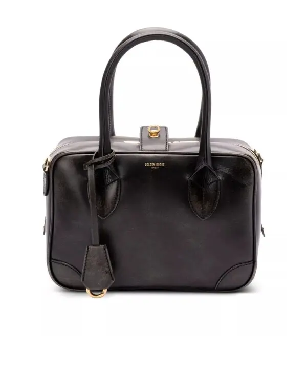 GOLDEN GOOSE Vita Logo Printed Tote Bag - Black