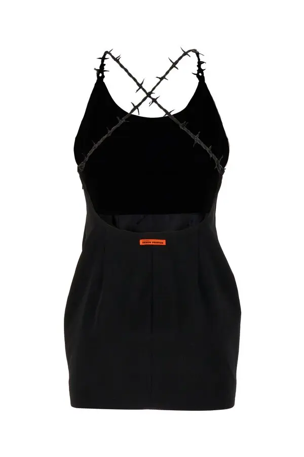 Heron Preston Black Dress With Barbed Wire Detail - Multicolor