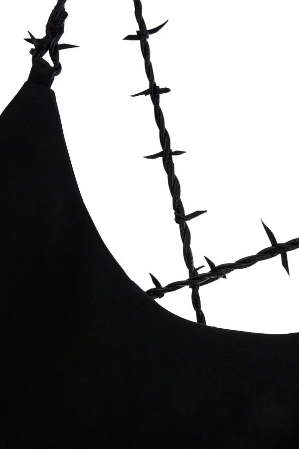 Heron Preston Black Dress With Barbed Wire Detail - Multicolor