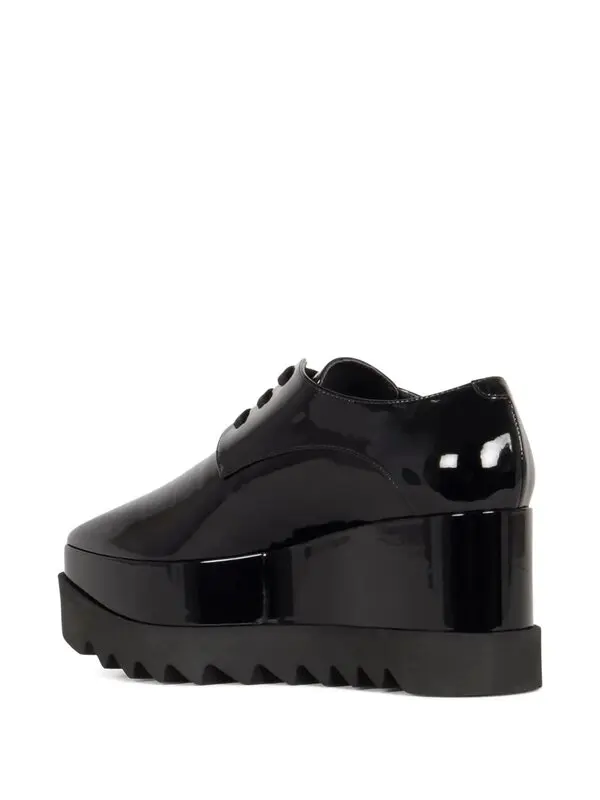Stella McCartney Oxford Elyse Shiny 80mm Wedge Platform Shoes - Black
