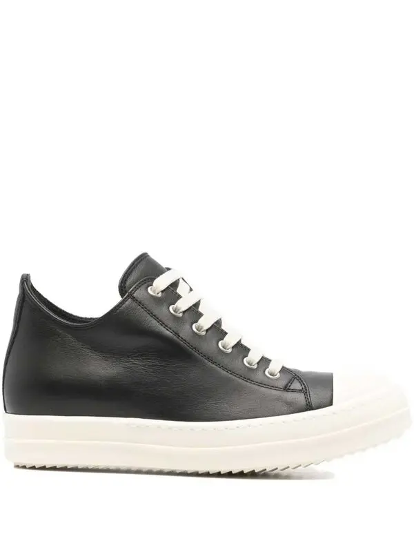Rick Owens Lace-up Leather Sneakers - Black