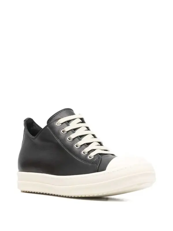 Rick Owens Lace-up Leather Sneakers - Black