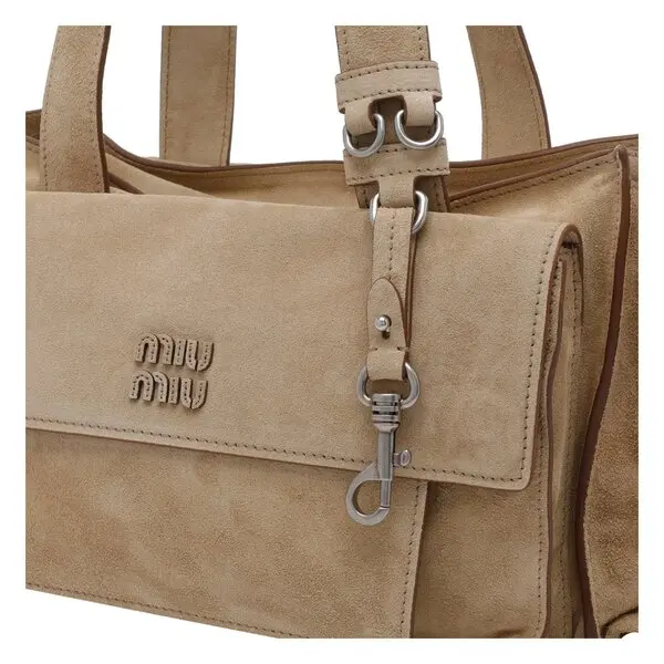 Miu Miu Beige Calf Leather Utilitarian Shopping Bag