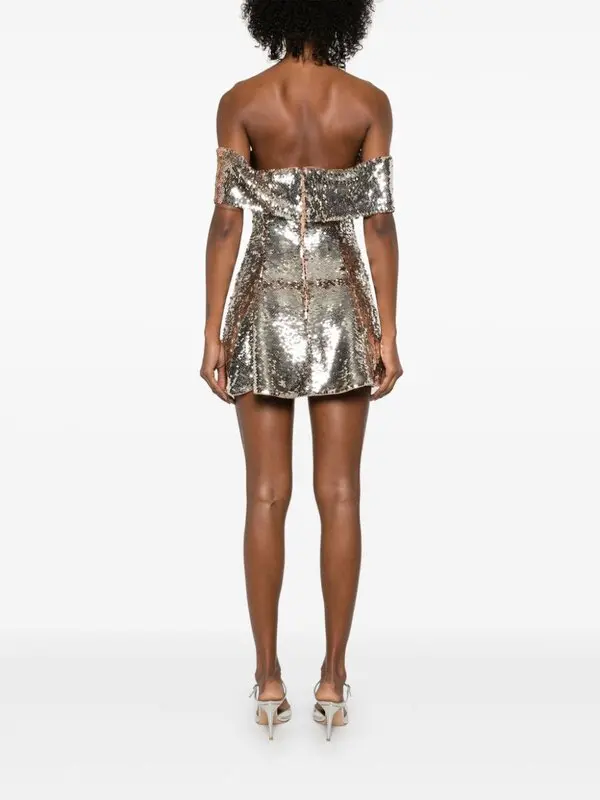 SELF-PORTRAIT Metallic Off-the-shoulder Dress