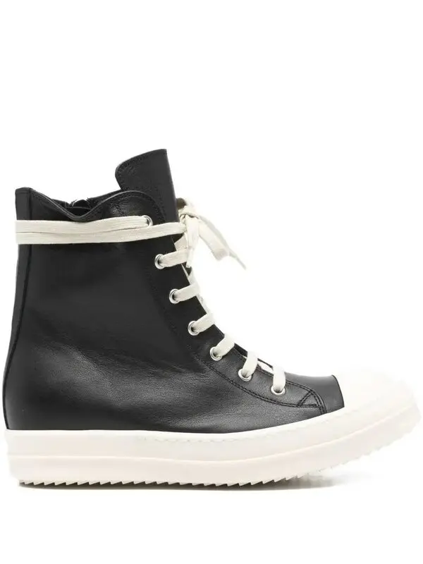Rick Owens High-top Leather Sneakers - Black