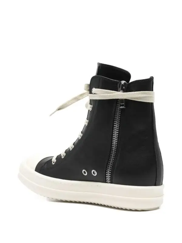 Rick Owens High-top Leather Sneakers - Black