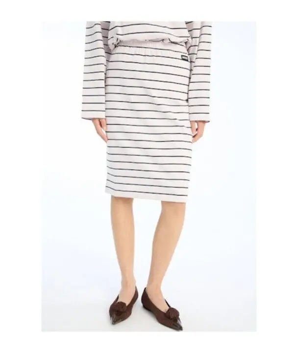 ROTATE BY BIRGER CHRISTENSEN Striped Elasticated Waistband Midi Skirt