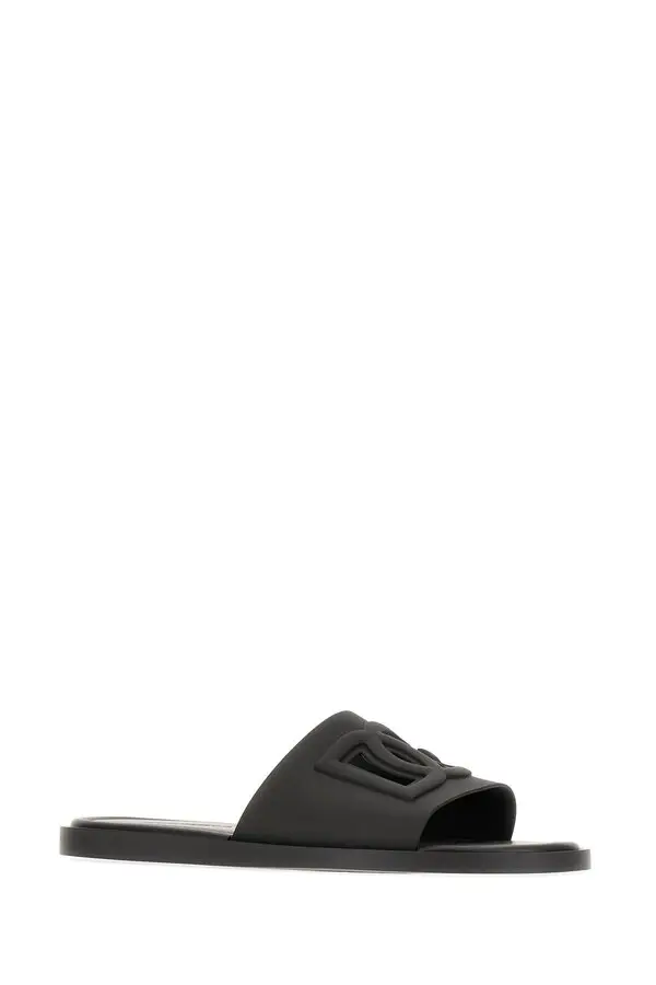 Dolce & Gabbana Slip-on Slippers With Logo Detailing - Multicolor