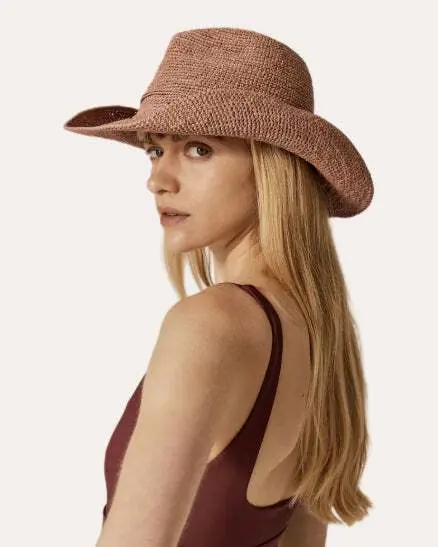 Helen Kaminski Crocheted Raffia Cowboy Fedora