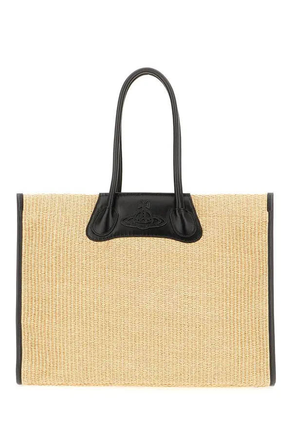 VIVIENNE WESTWOOD Raffia Shopper Bag With Top Handles - Multicolor
