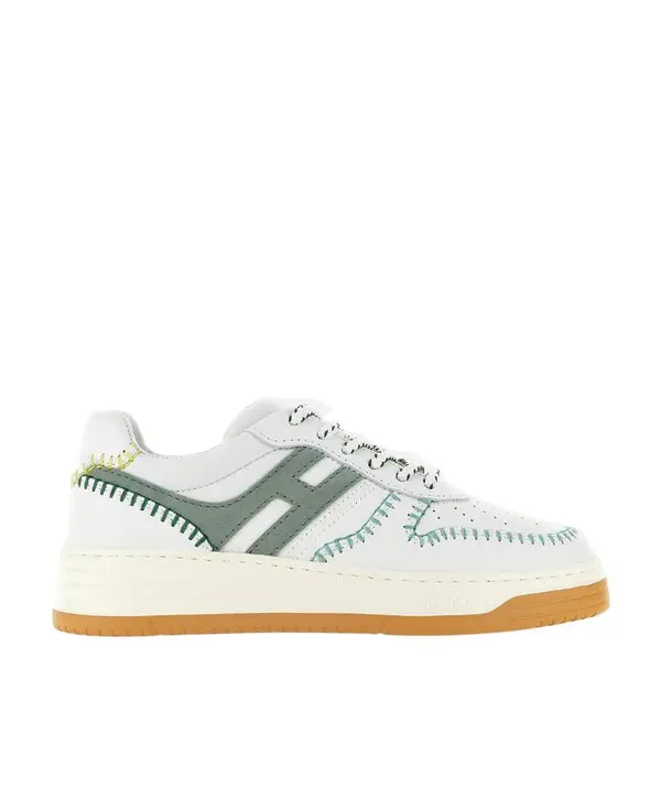 Hogan H630 Low-top Sneakers With Calf Leather Accents - White