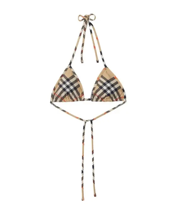 Burberry Checked Halterneck Bikini Top - Multicolor