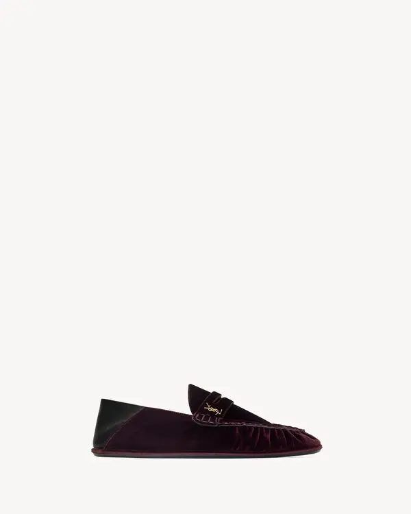 Saint Laurent Le Loafer Foldable In Velvet