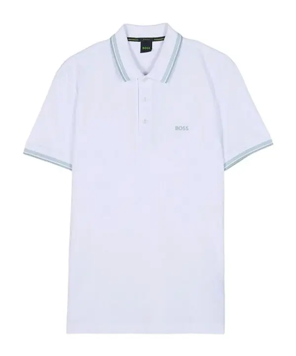 Hugo Boss Logo Embroidered Short-sleeved Polo Shirt - White