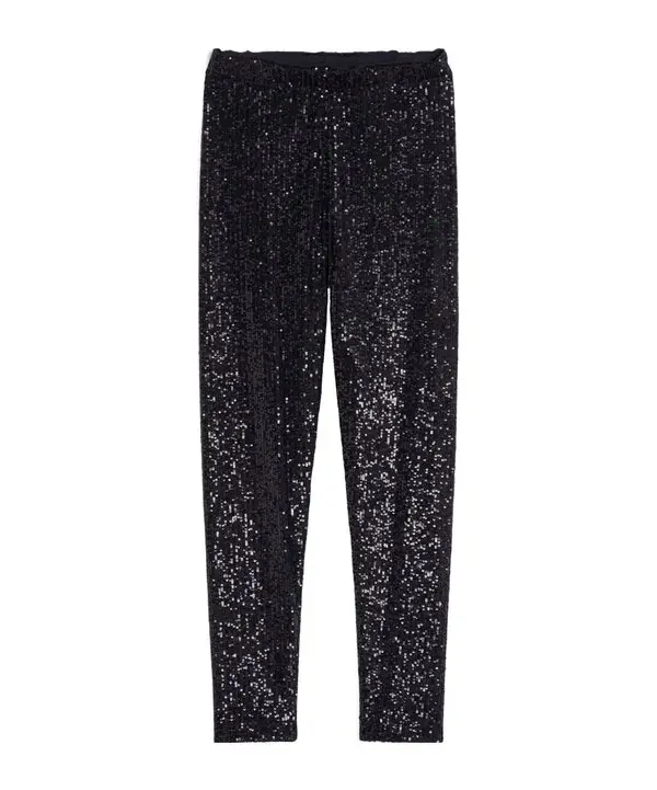 Max Mara Sequined Leggings - Black