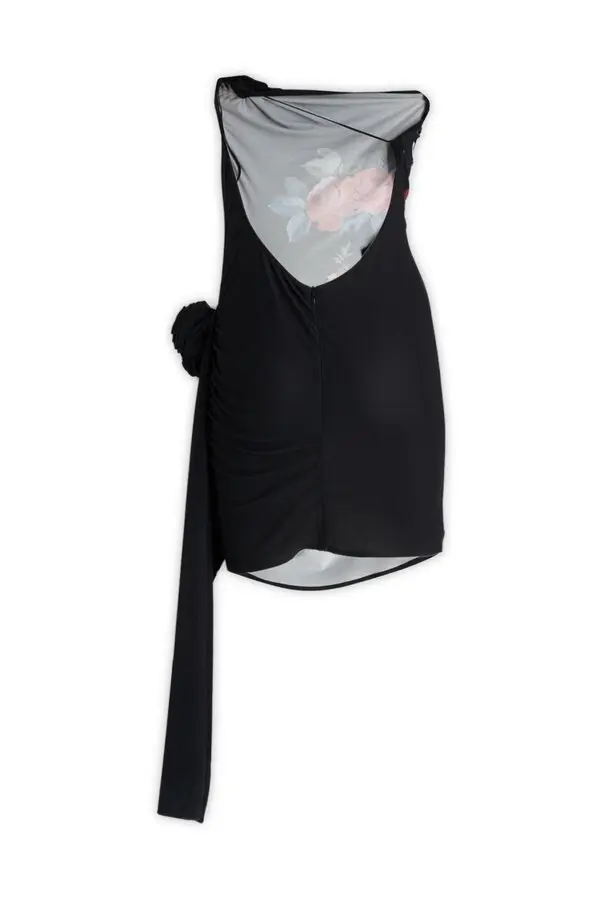 Magda Butrym Asymmetrical Rose Embellished Dress
