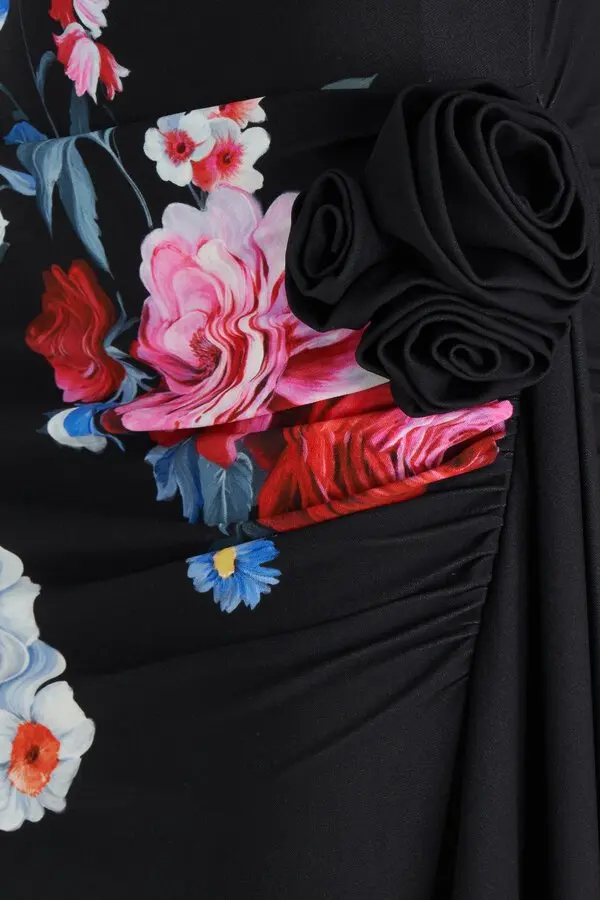 Magda Butrym Asymmetrical Rose Embellished Dress